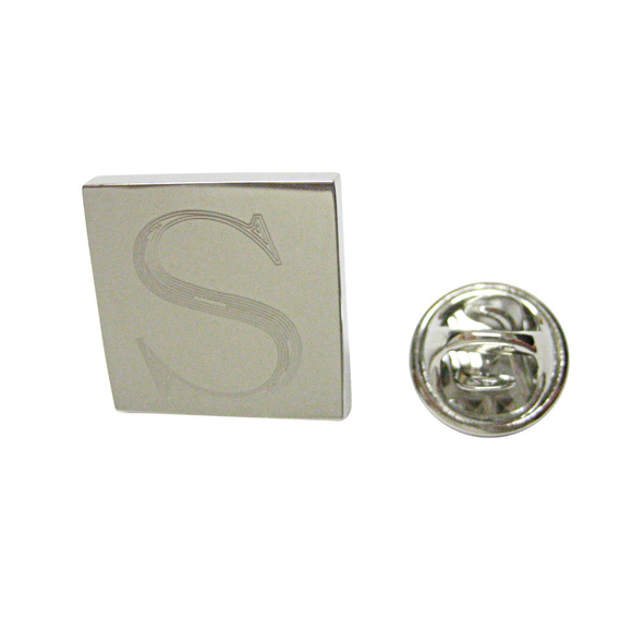 Kiola Designs | Accessories | Letter S Etched Monogram Pendant Lapel ...